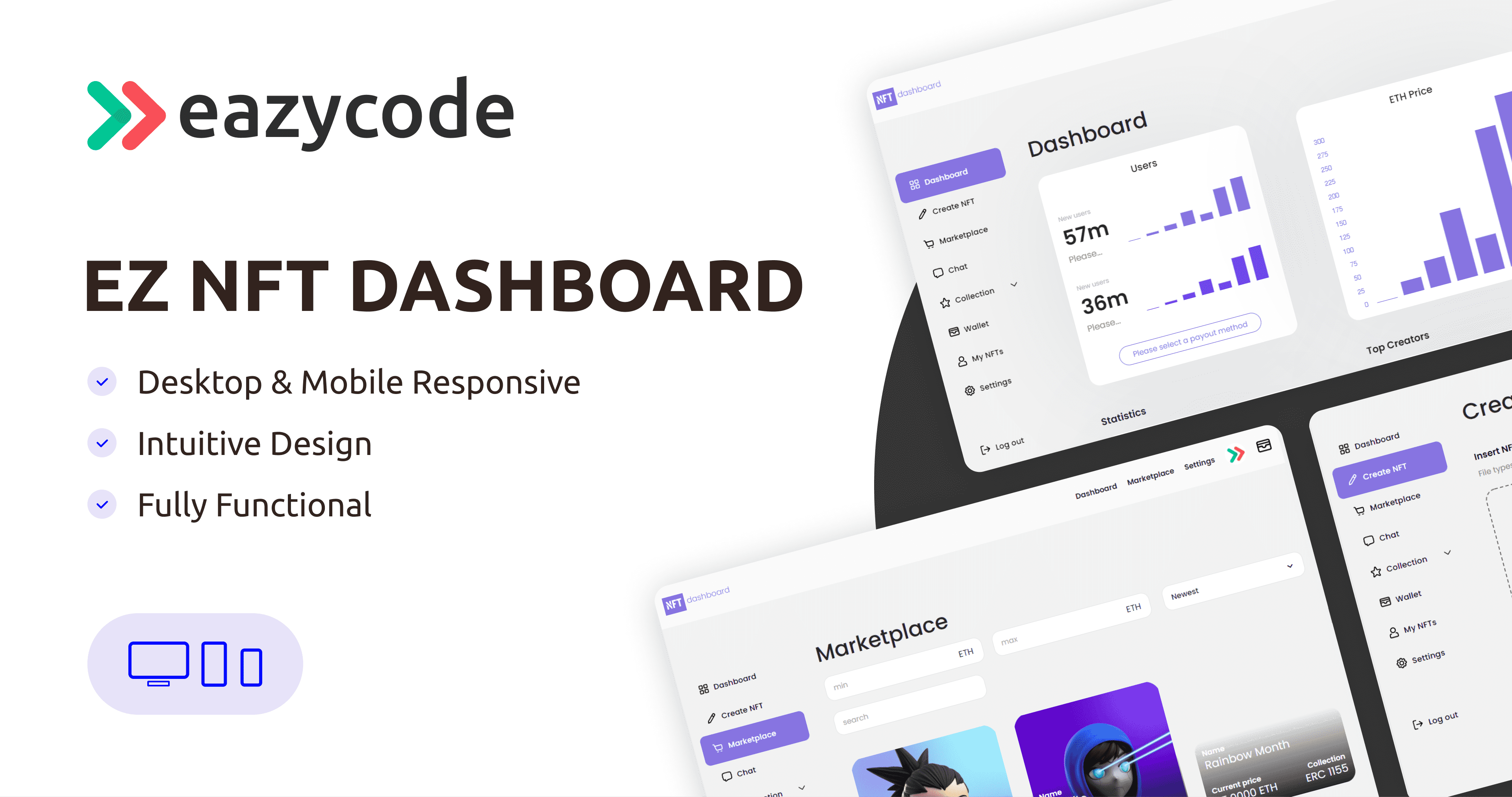 Ez Nft Dashboard Template | Bubble